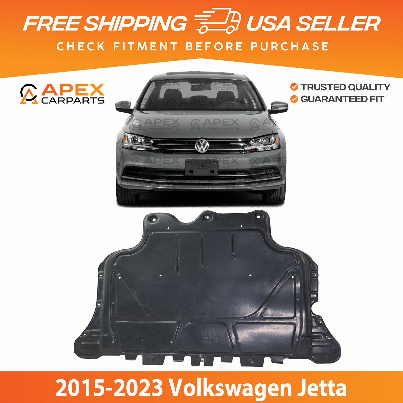 Front Engine Splash Shields for VW Sedan Volkswagen Jetta Golf Audi A3 ...