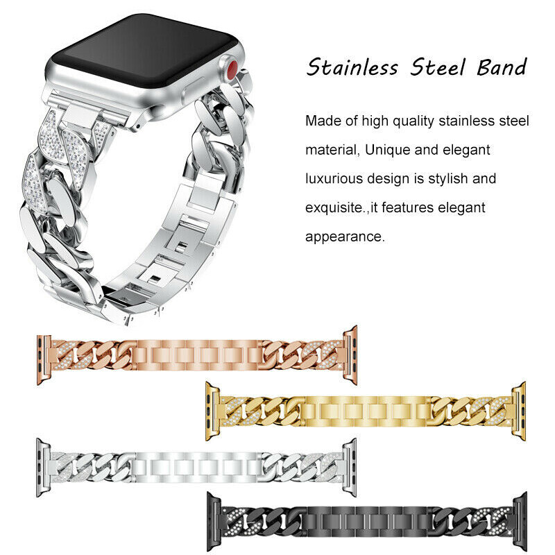 For Apple Watch Band Series 7 6 44mm45MM Stainless Steel iWatch Band ...