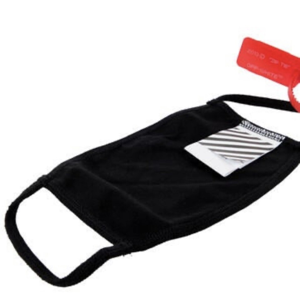 AUTHENTIC Off-White c/o Virgil Abloh B&W Brushed Diagonals Face Mask W ...