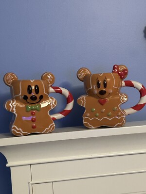 Mickey Mouse And Minnie Mouse Christmas Gingerbread Mugs | eBay