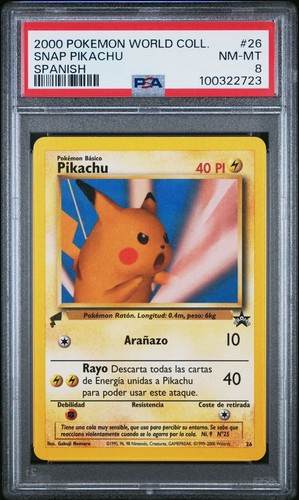 SNAP PIKACHU #26 PSA 8 2000 POKEMON SPANISH WORLD COLLECTION POKEMON ...