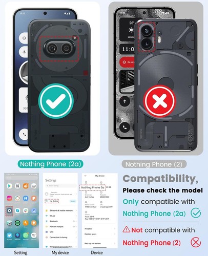 For Nothing Phone 2a Case, Slim Gel Phone Cover & Glass Screen ...