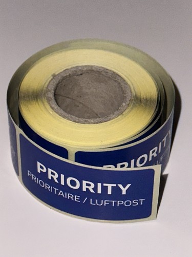 Deutsche Post Brief International PRIORITY Aufkleber Luftpost 20 50 100 ...