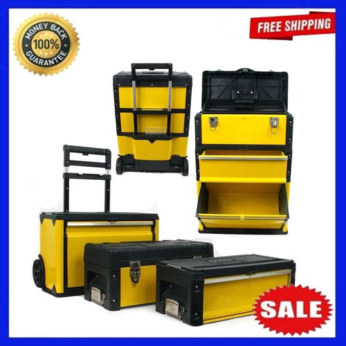 Oversized Portable Tool Chest-3 Tool boxes Garage Workshop Storage Tool ...