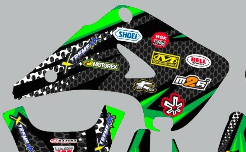 Graphic Kit for 2003-2012 Kawasaki KX125 KX250 KX 125 250 Decals logo ...