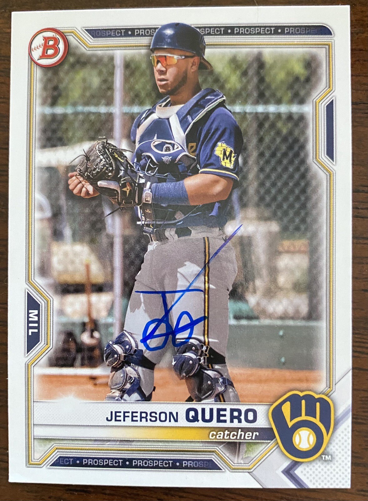 Jefferson Quero Auto Signed 2021 Bowman Draft Paper Brewers | eBay