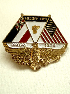 Lions Club International Pin MISSISSIPPI DALLAS 1975 Bald Eagle Confederate Flag | eBay