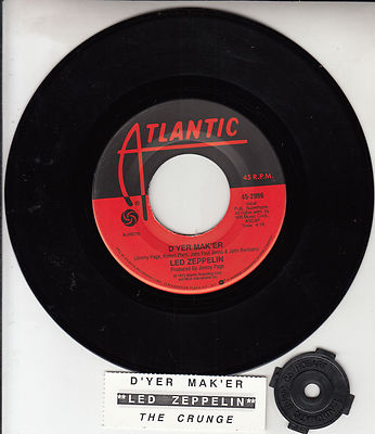 LED ZEPPELIN D'yer Mak'er & The Crunge 7" 45 rpm record + juke box ...