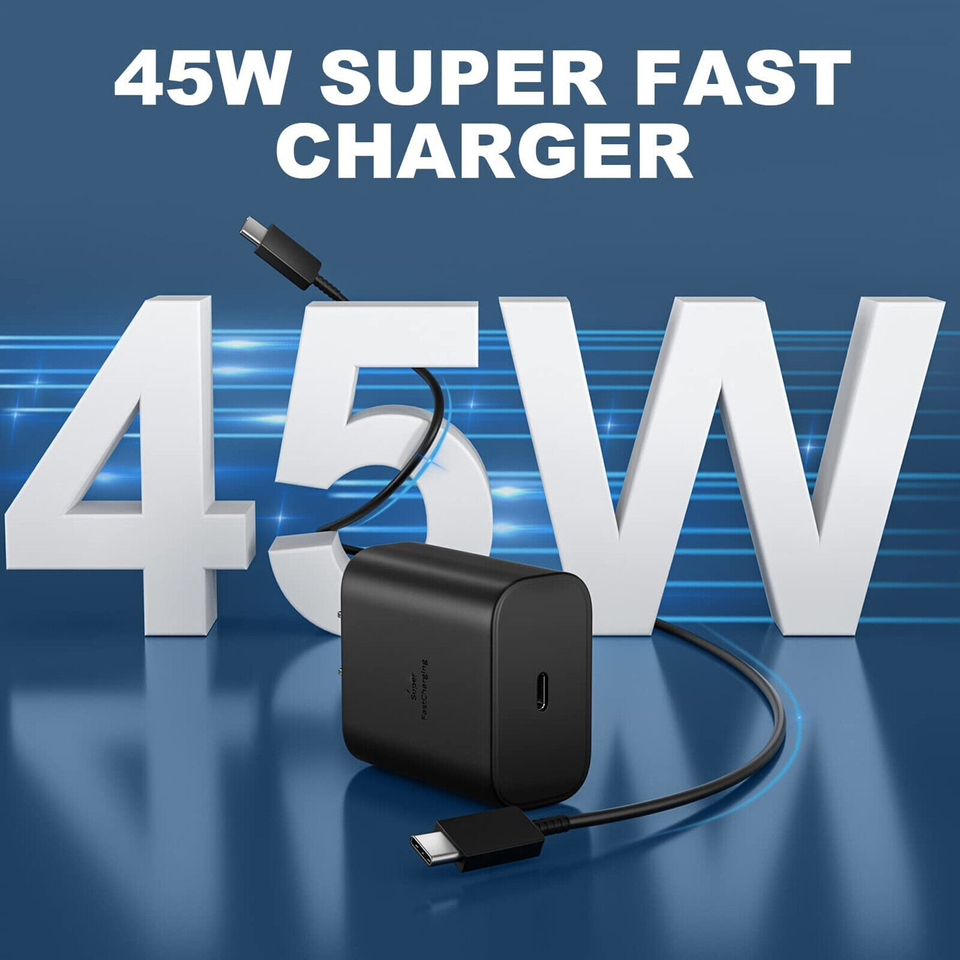 Original Samsung 45W Super Fast Charger Adapter USB-C Cable Galaxy S25 ...