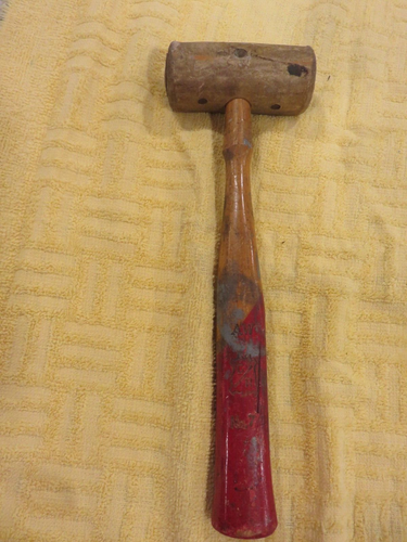 Vintage C/R CHICAGO No. 7 Rolled Rawhide 1-1/4" Diameter Leather Mallet ...