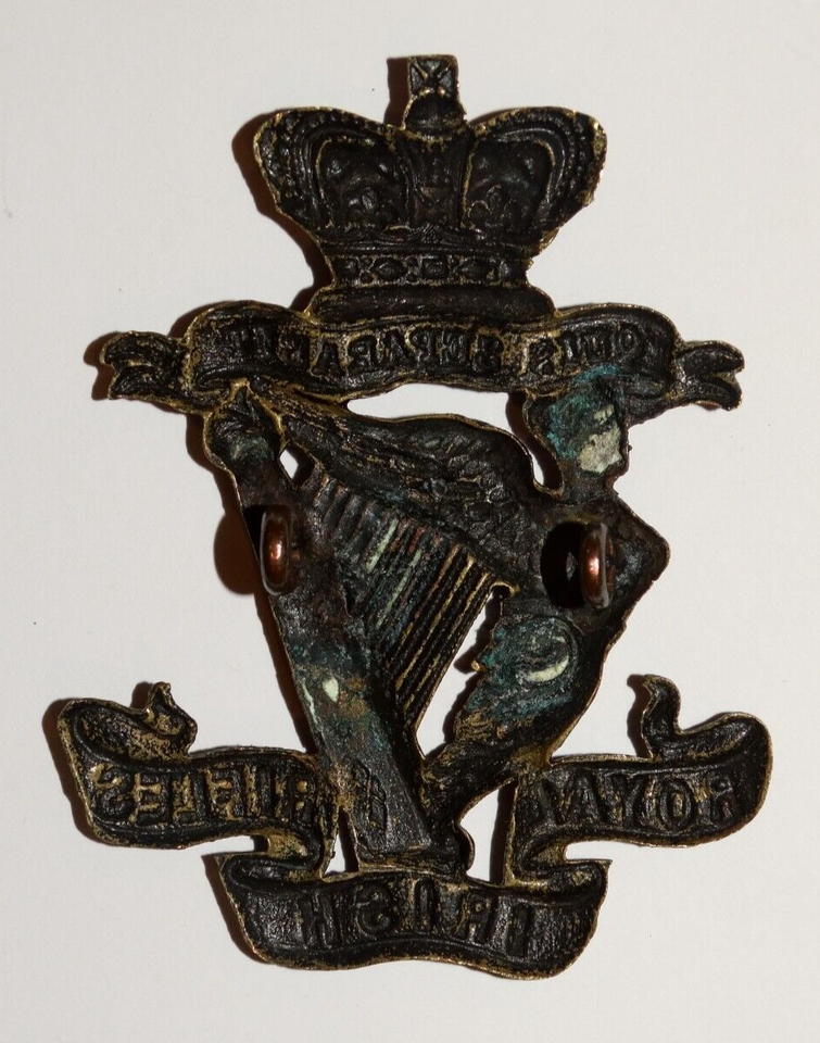 BRITISH MILITARY CAP BADGES, The Royal Irish Rifles Blackened Brass ...