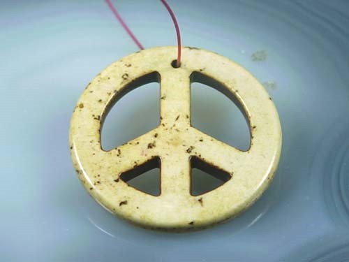 34mm Yellow Turquoise Peace Sign Filigree Pendant | eBay
