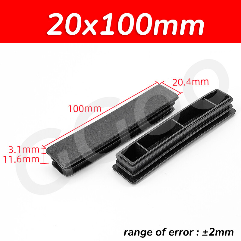 Rectangular Plastic End Caps Tube Inserts Blanking Ribbed Rectangle ...