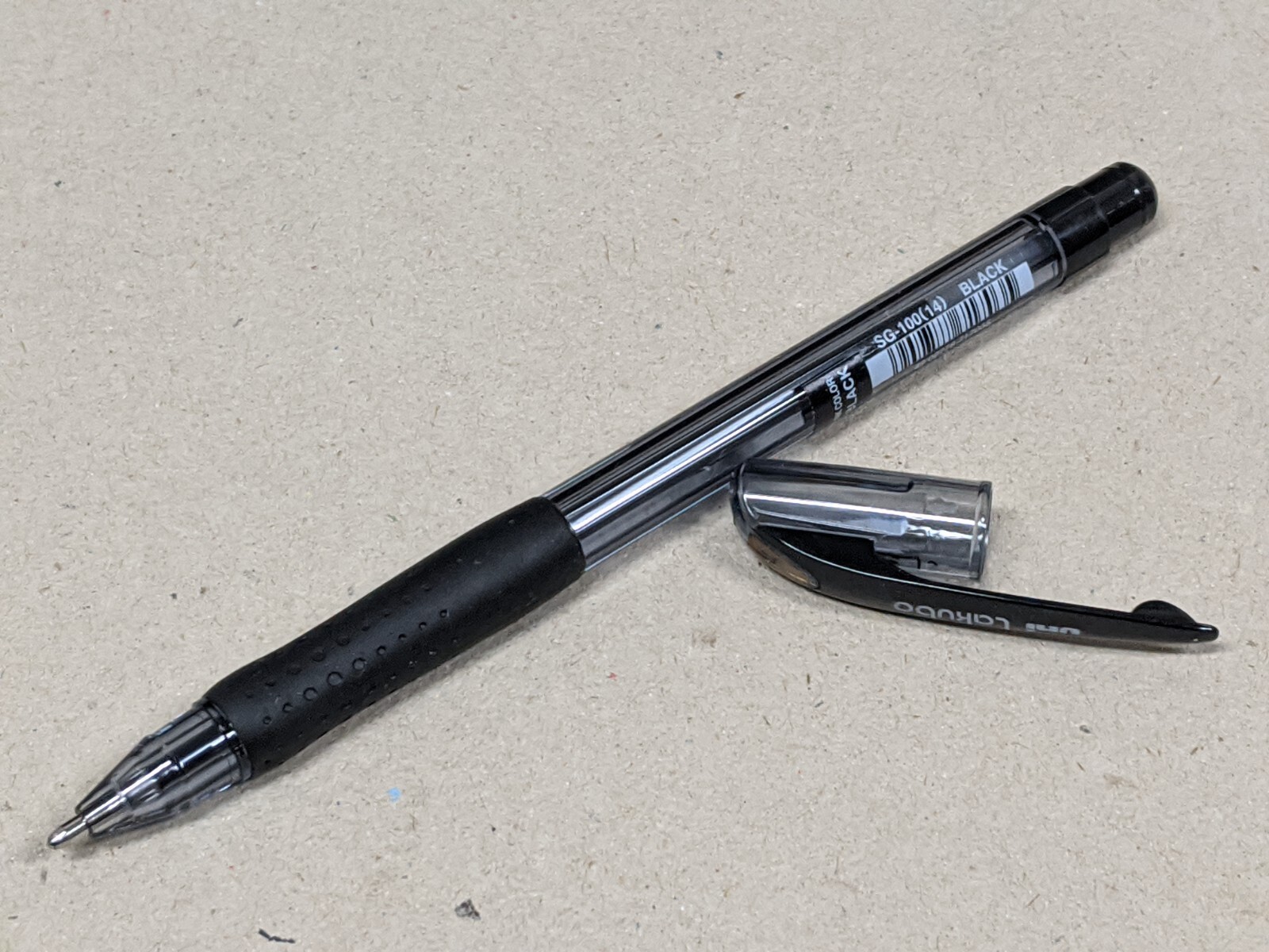 12 x Uni-ball Lakubo Ballpoint Pen Capped Black 1.4mm Broad SG-100 | eBay