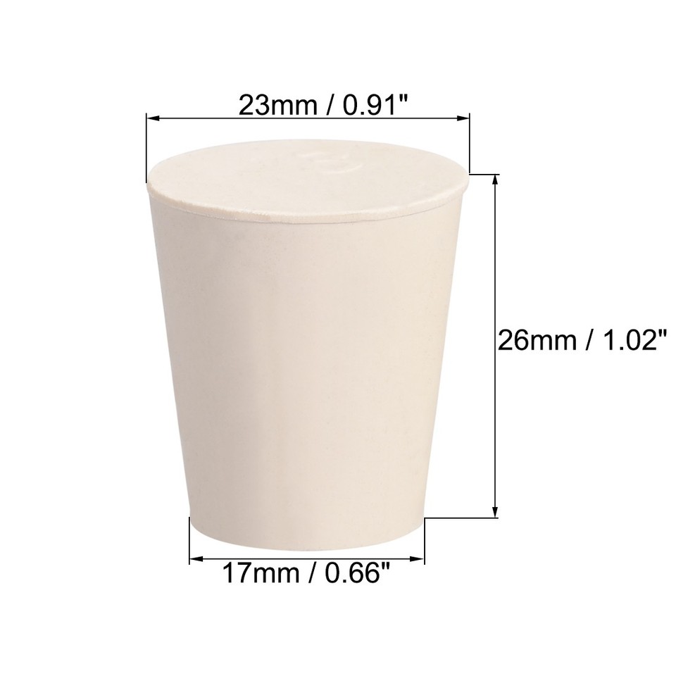 10 x White Tapered Shaped Solid Rubber Stopper for Lab Tube Stopper ...