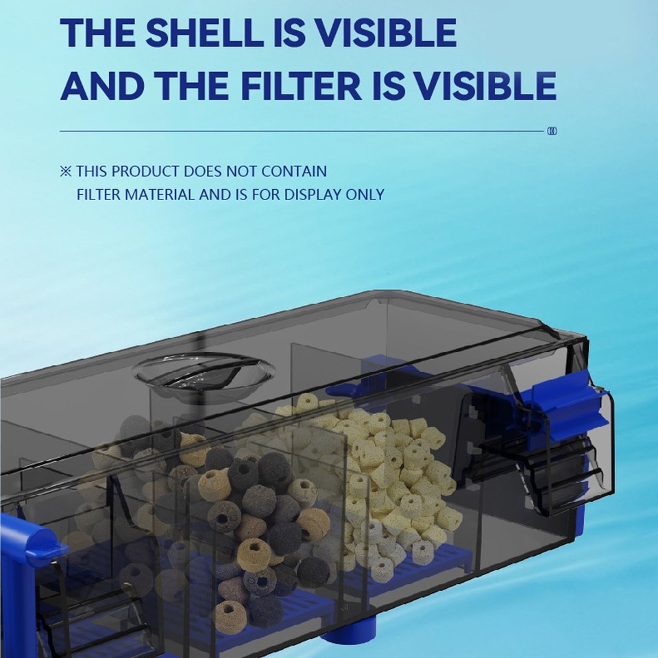 Hanging Aquarium Box Filter Quiet Adjustable Water Double Sided Hang O ...