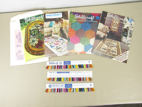 Shillcraft Readicut Rugs Catalog Lot w/ 3 Wool Yarn Samples in Mailing ...
