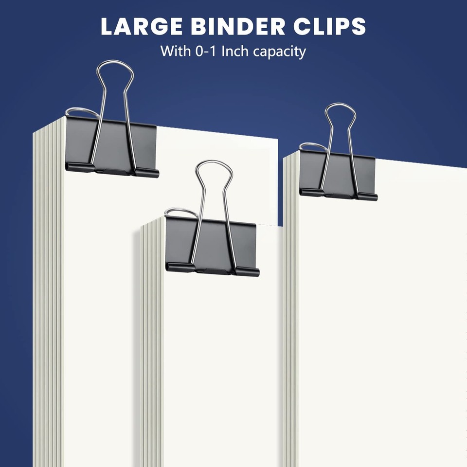 72 Pcs Extra Large Binder Clips 2 Inch Paper Clip Large Binding Clip ...