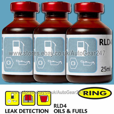 3 X 25ml UV Dye RLD4 UV Leak Detection Dye For Fuel Oil Petrol Diesel ...