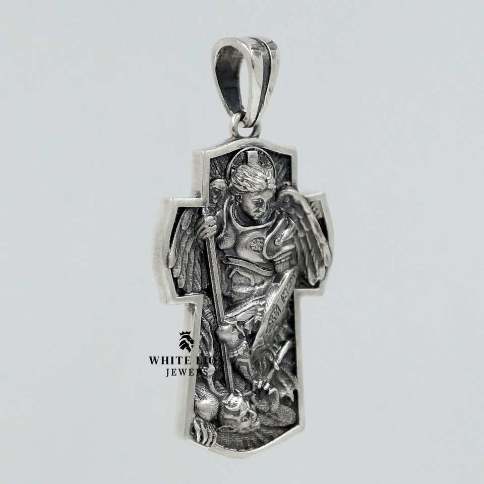 St Michael Archangel Cross God Army Commander Orthodox Shield Pendant ...