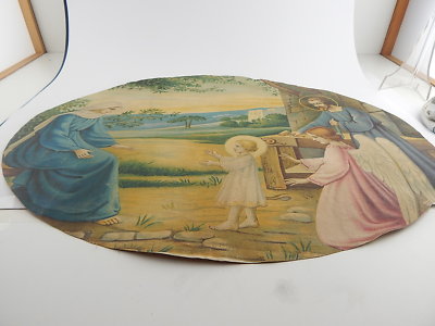 Art Holy Antique Oleography Caesars On Linen Holy Family End 1800 ...