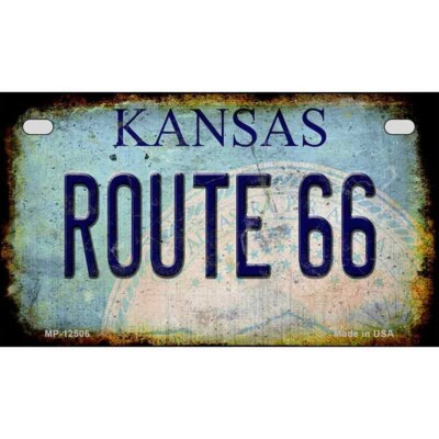 Route 66 Kansas Novelty Metal Motorcycle Plate | eBay