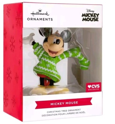 Hallmark Christmas Ornament Mickey Mouse Green Christmas Sweater CVS ...