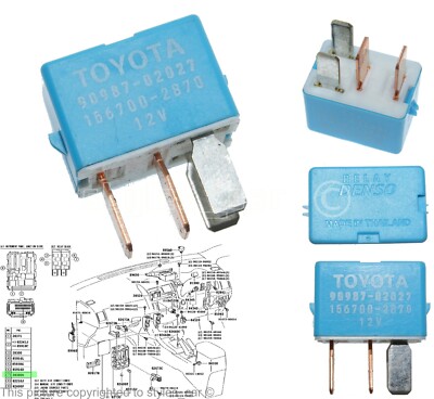 90987-02027 Toyota & Lexus 4-Pin Blue A/C Cooling Fan Relay Denso ...