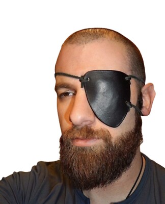 Medieval Leather Pirate Eye Mask with 3 Laces Closure Best for ...