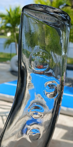 Lutex Clear Glass Curved Bubbled Bottle 11.3" Tall Vintage | eBay