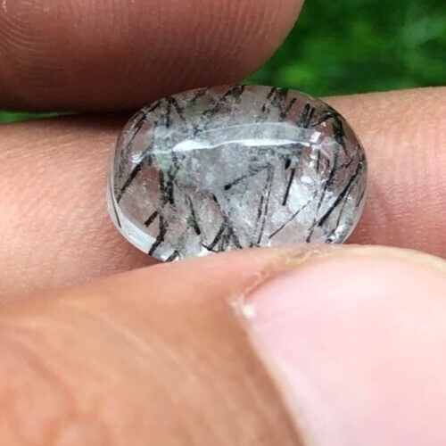 Natural Gorgeous Rutile Quartz 7Ct Transparent Cab Loose Gemstone Cut ...