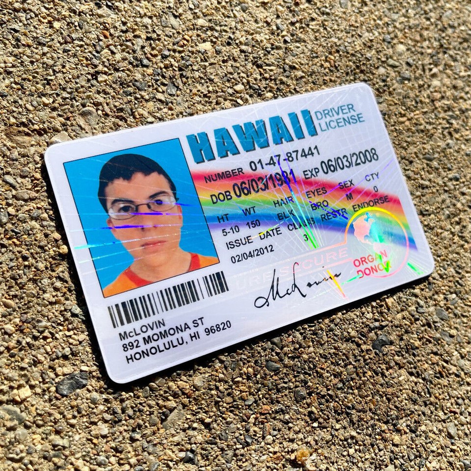 🌈🤓 McLovin ID CARD Movie Superbad Mc Lovin with "HOLOGRAM" 🌈🤓 | eBay