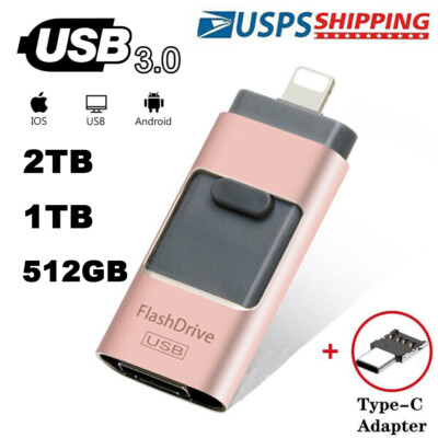 2T OTG Flash Drive Thumb USB3.0 Memory Stick External Storage For ...
