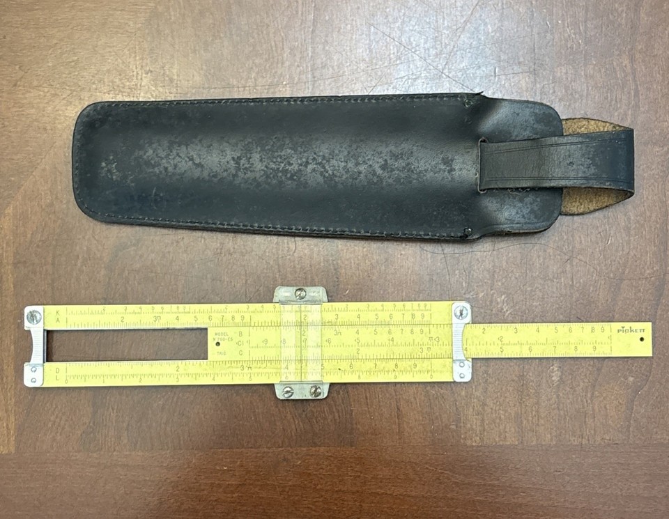Vintage Pickett N-200-ES Trig Pocket Slide Rule W/ Case Trigonometry ...