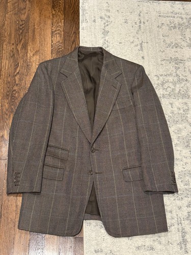 Steed Savile Row Bespoke Brown Tweed Windowpane Check Sport Coat Jacket ...