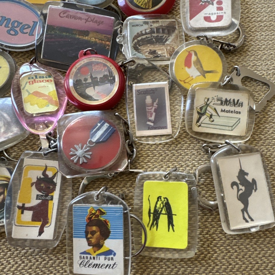 Vintage Keychain Lot People Places Things Graphics Some Rare 25 | eBay