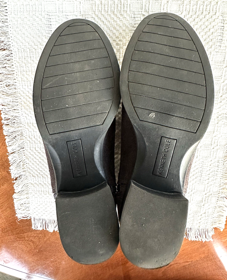 Kenneth Cole Ankle Boots, 8 M, Gray Suede Leather, DARA, Low Block Heel ...