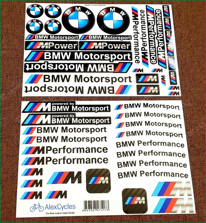 BMW Motorrad Motorsport Racing M Sport PERFOMANCE Decals Stickers Kit ...