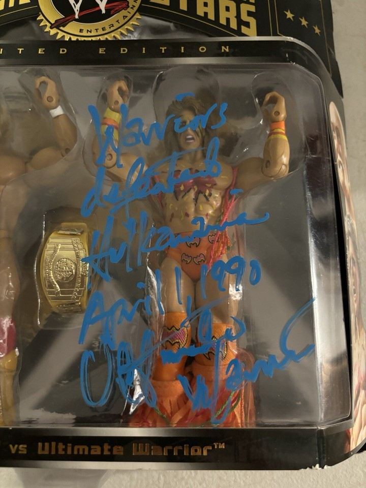 Ultimate Warrior SIGNED AUTOGRAPH JAKKS WWE Hulk Hogan Action Figure ...
