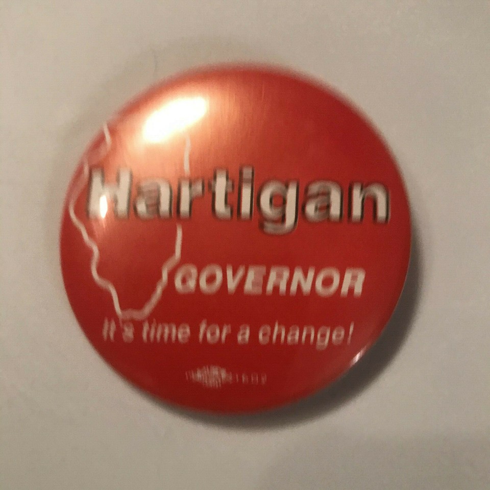 Neil Hartigan for Governor in Illinois Button "It's Time for a change ...