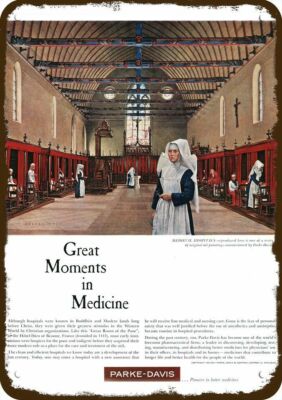 1960 PARKE DAVIS MED Vintage Look METAL SIGN - ROBERT THOM HOTEL DIEU ...