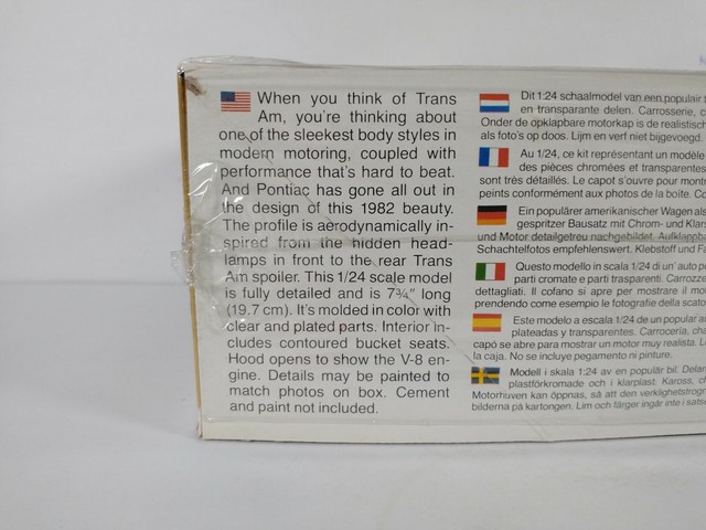 Vintage Monogram 2281 1982 Pontiac Trans Am 1/24 Scale Model Kit RARE ...