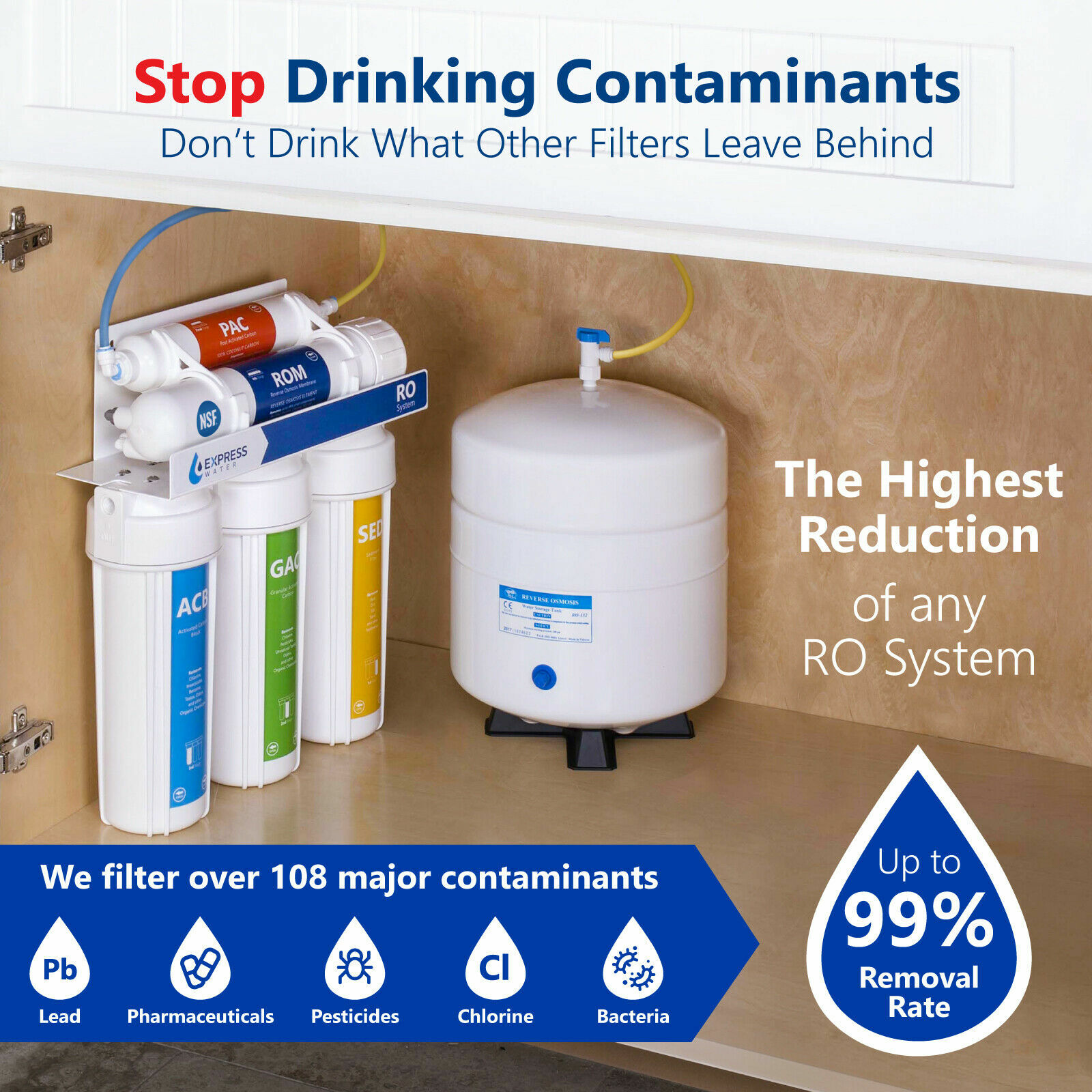 5 Stage Home Drinking Reverse Osmosis System PLUS Extra 7 Express Water ...