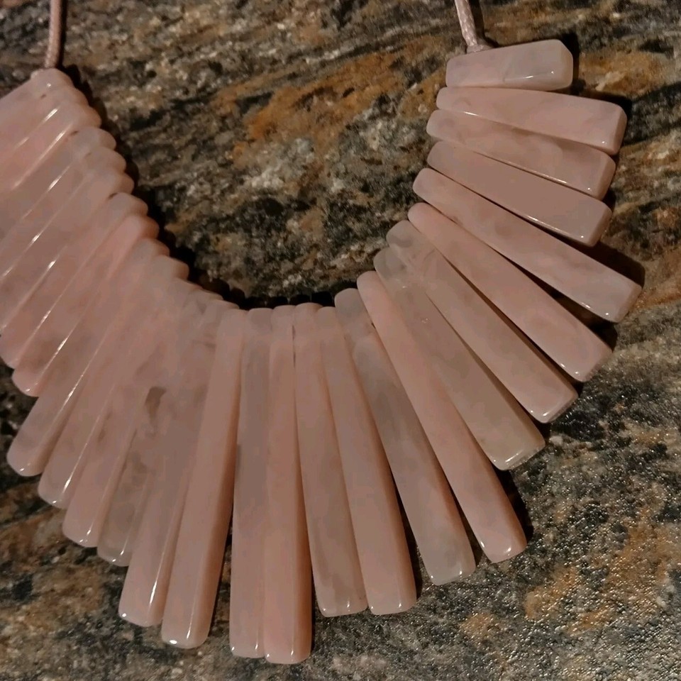 PINK ROSE TAGUA NUT BIB NECKLACE Fair Trade, Organic, Handmade In ...