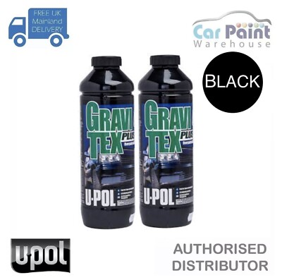 2 x 1L U-POL BLACK Gravitex Plus HS Stonechip Protector UPOL | eBay UK
