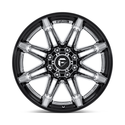 24x12 Fuel FC401 Brawl Chrome W/ Gloss Black Lip FORGED Wheel 8x6.5 ...