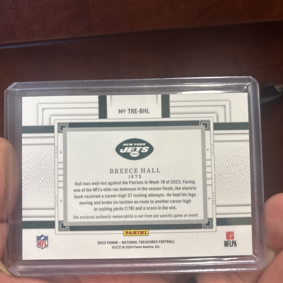 2023 Panini National Treasures SP Breece Hall Patch Tremendous ...