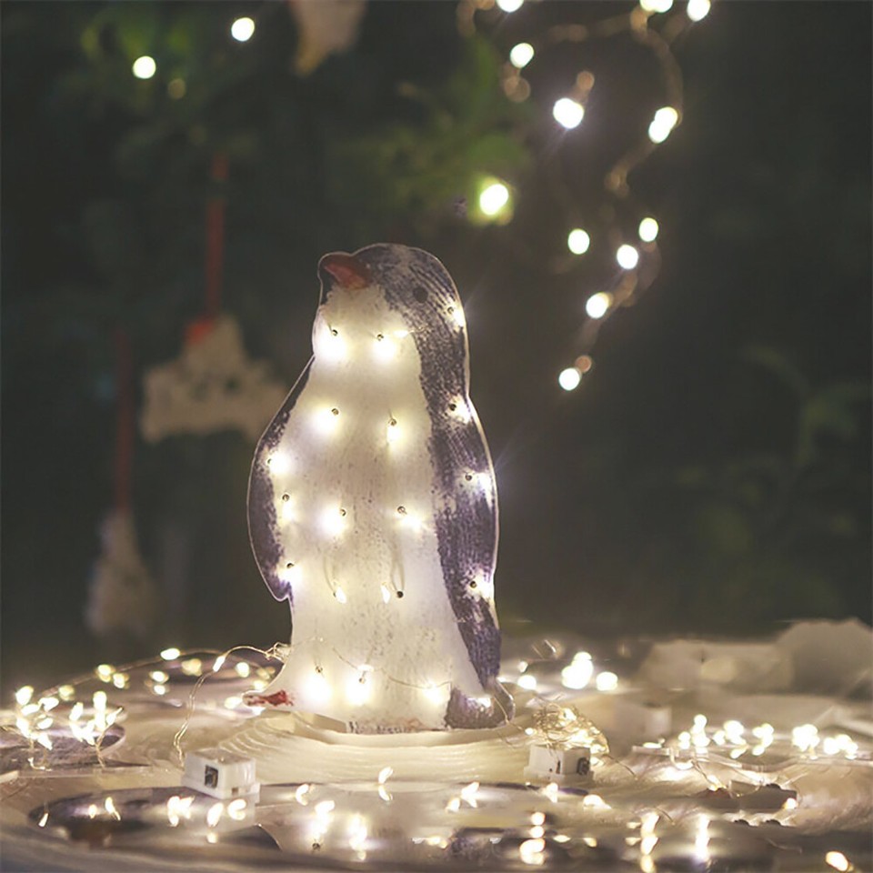 3PCS LED Light Up Acrylic Penguins Decor For Christmas Yard Outdoor ...