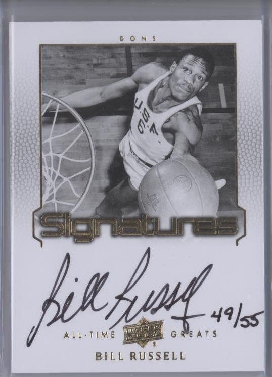 2013 Upper Deck All-Time Greats - Signatures Bill Russell #ATG-BR2 /55 ...
