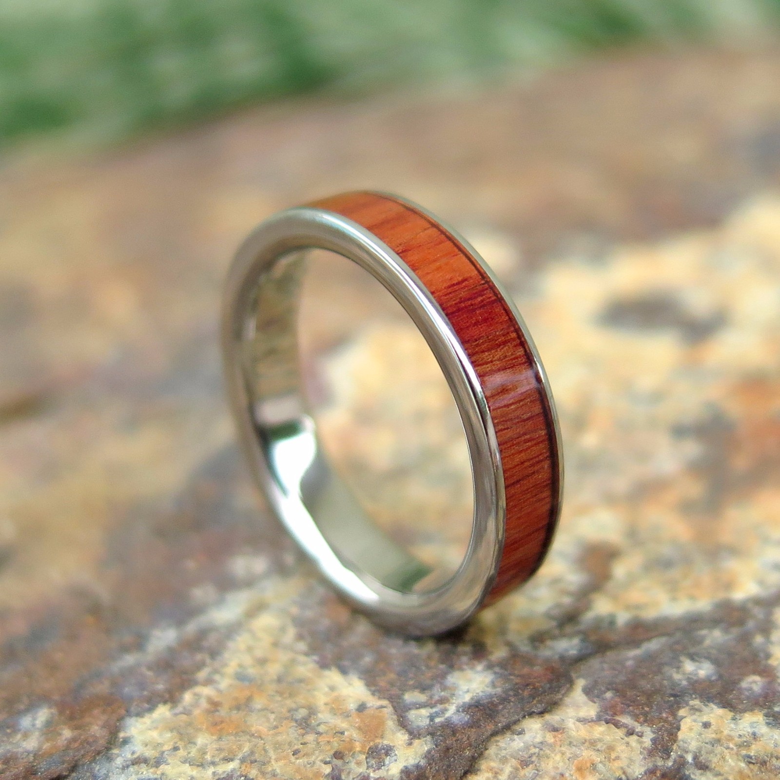 Hawaiian Hawaii Jewelry Wood Titanium Wedding Ring Band 4mm #TRF-1001 ...